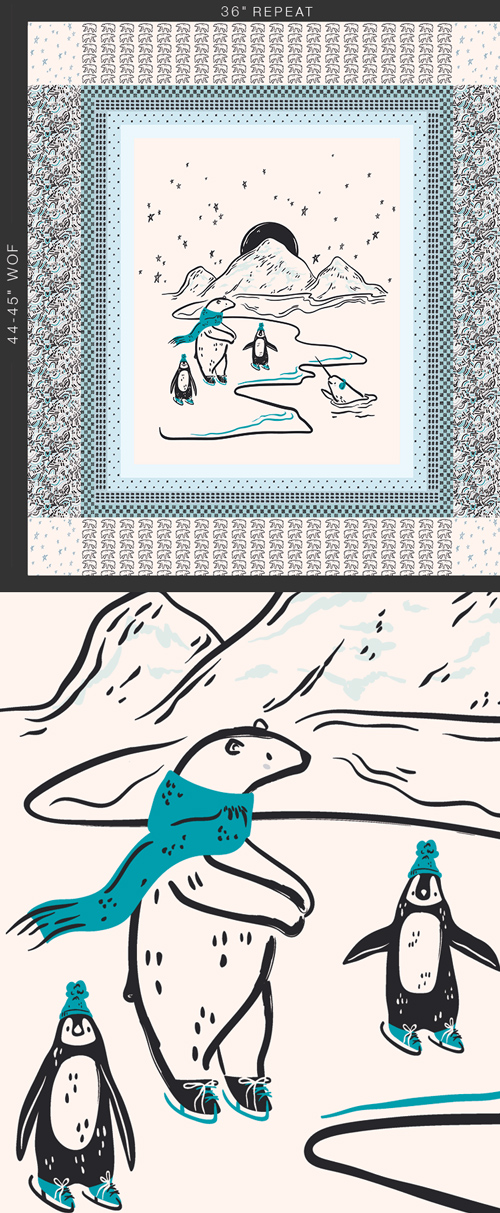 Polar Quest Panel, CAPAT12111, Arctic Tale Capsule, Art Gallery Fabrics